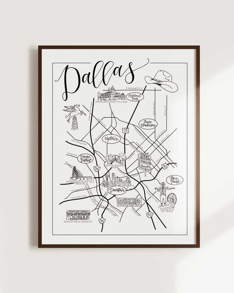 Dallas Urban Illustrated Map – Worthwrite Goods